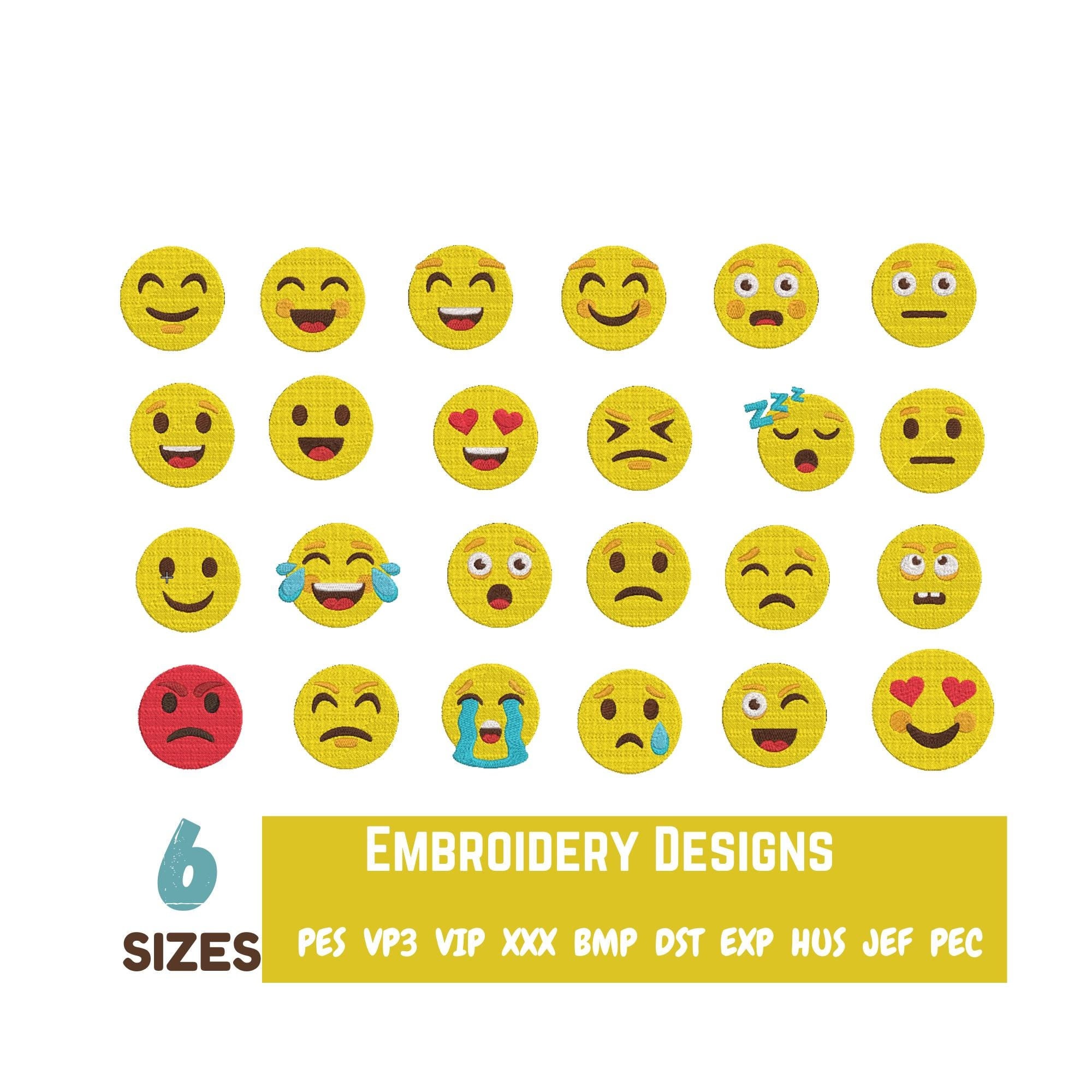 Emoji Embroidery Design Embroidery Files Emoji Smileys Emoji Faces ...