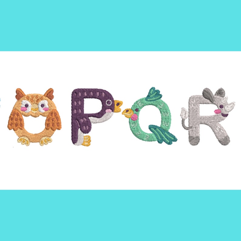 Alphabet Embroidery Designs Animal Alphabet Bundle Pes File A-Z ...