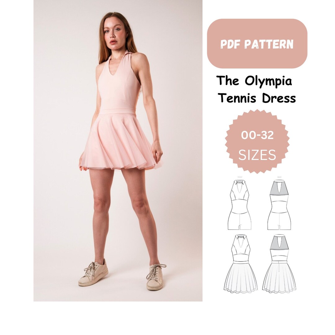 Tennis Dress Sewing Pattern Women PDF Dress Pattern Women Dress Pattern ...
