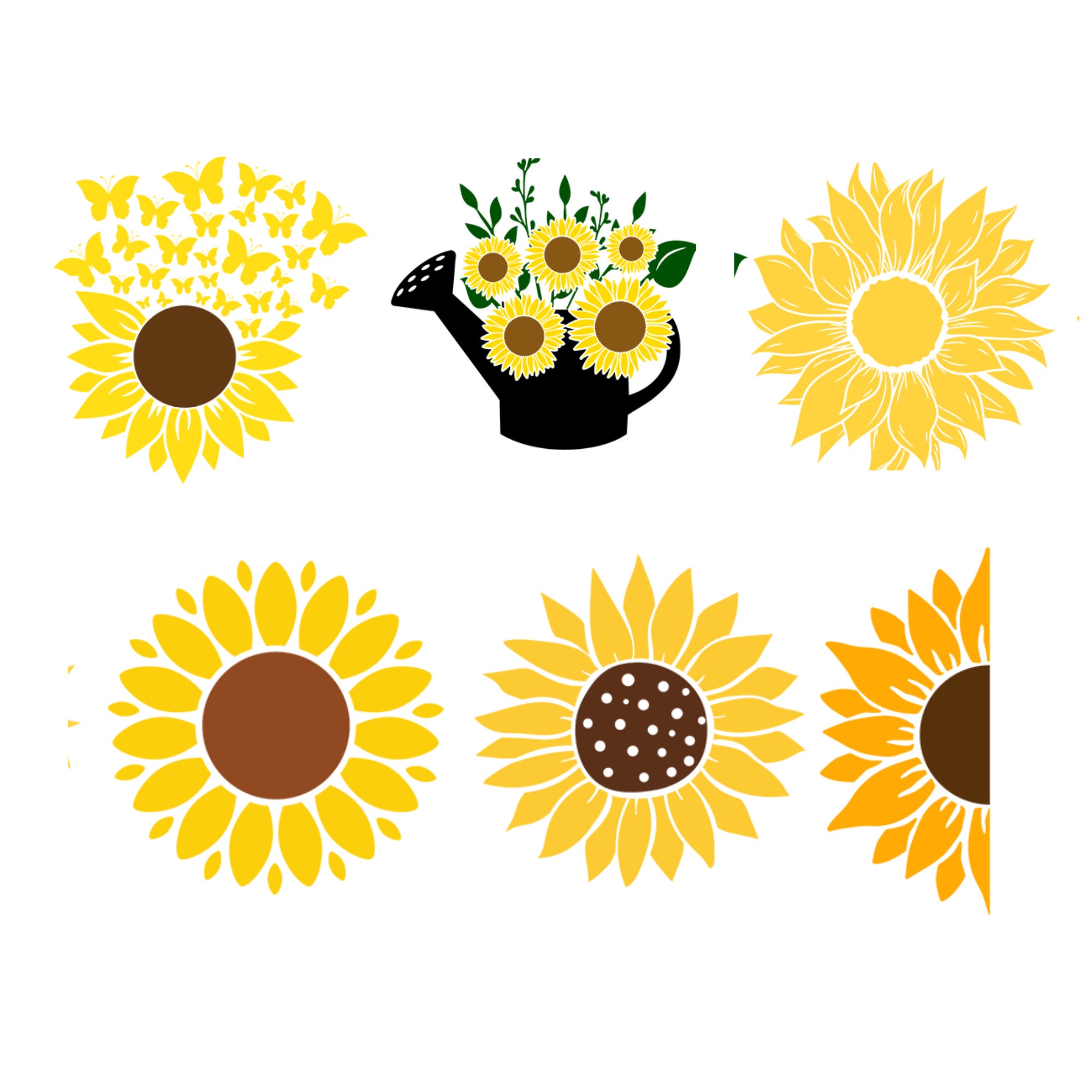 Sunflower Embroidery Design Sunflower Embroidery File Butterflies ...