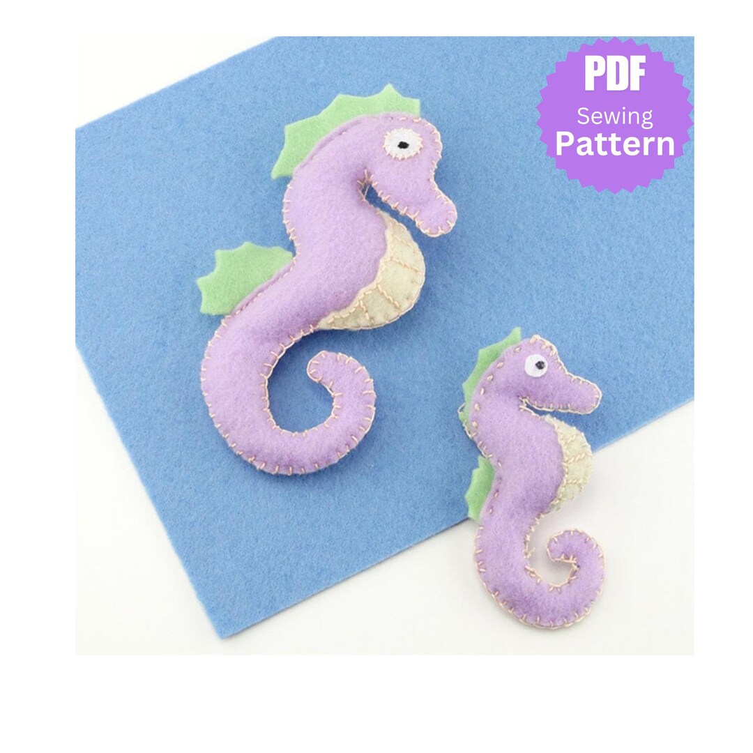 Seahorse Sewing Pattern Stuffed Animal Seahorse Toy Beginners Sewing ...