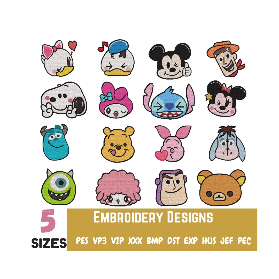 Cartoon Embroidery Design Bundle Cartoons Designs Embroidery Embroidery ...