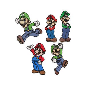 Mario Embroidery Design Embroidery Machine Files Super Mario Luigi and ...