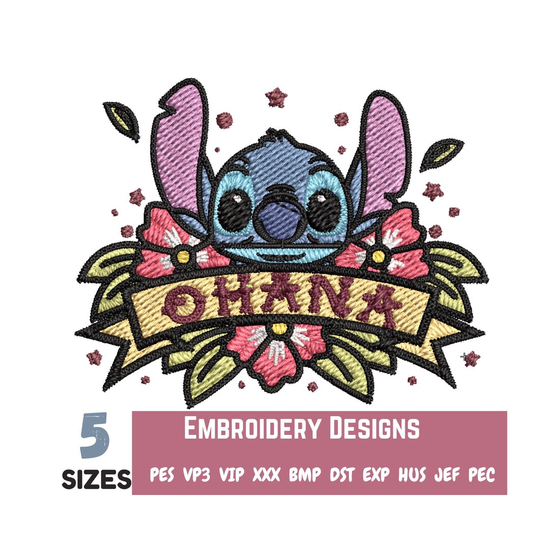 Stitch Ohana Embroidery Design Machine Embroidery Files Stitch Heart ...