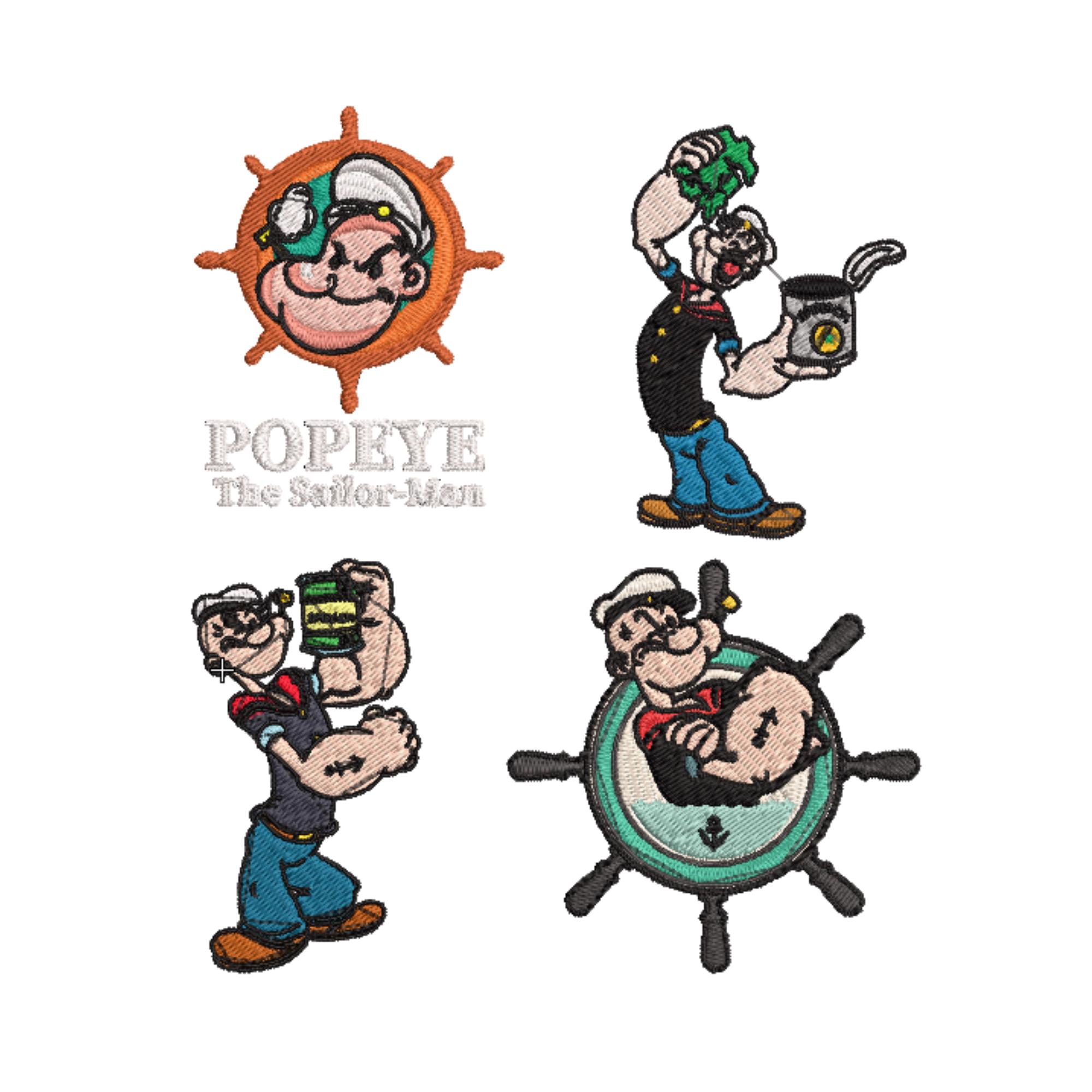 Popeye Embroidery Designs Digital Embroidery File Machine Embroidery ...
