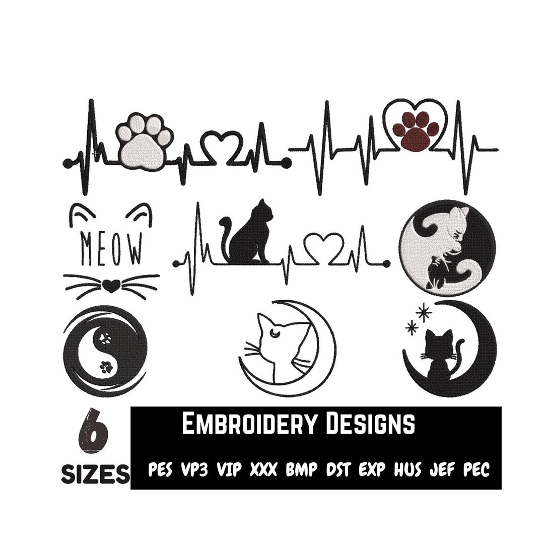 Cat Machine Embroidery Design Kitten Machine Embroidery Design Machine ...