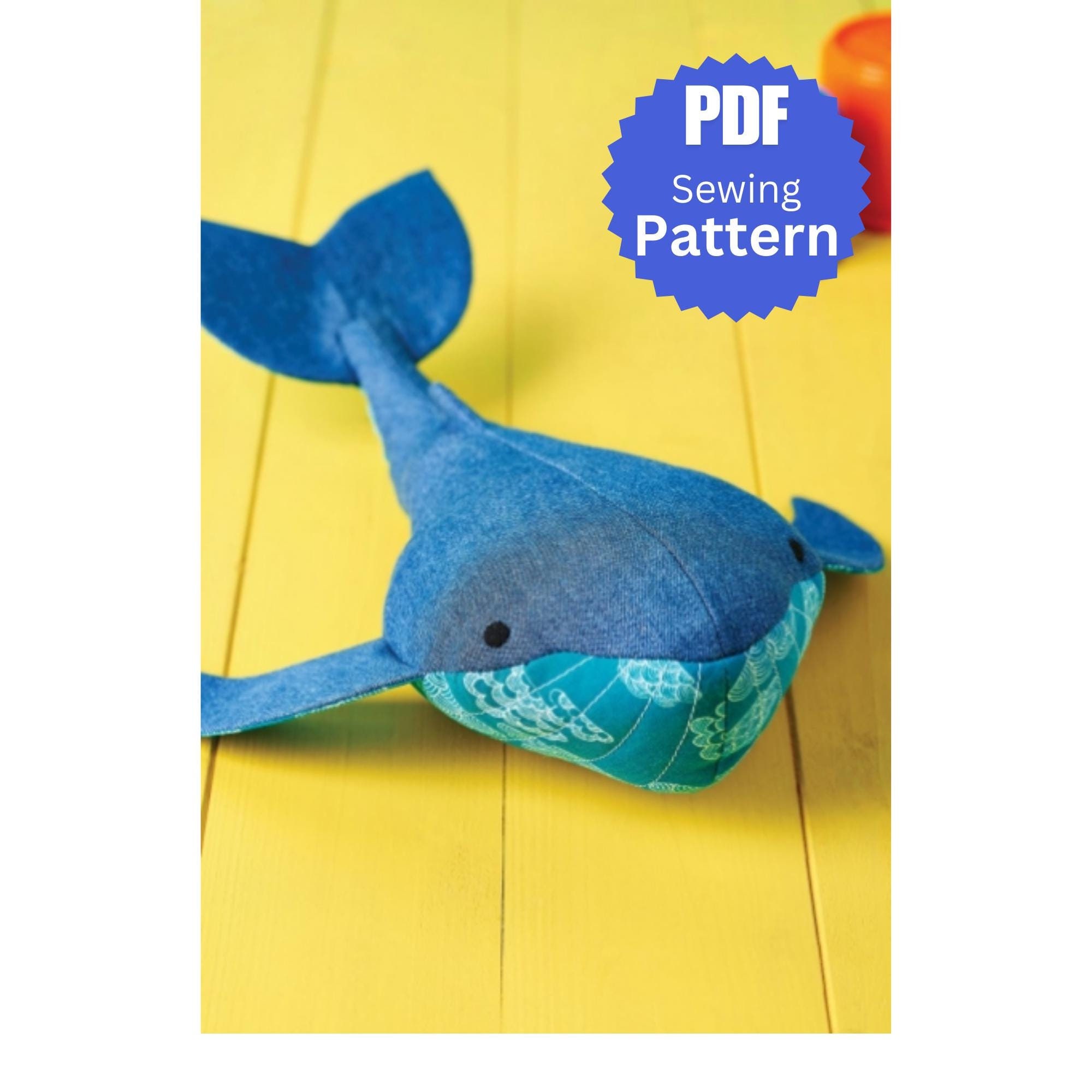 Blue Whale Sewing Pattern Whale Plush PDF Whale Toy Whale Pattern Pdf ...