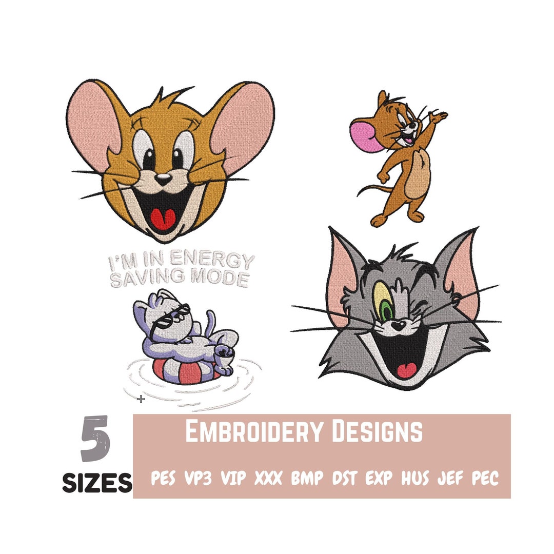 Tom and Jerry Embroidery Design Embroidery Machine Design Embroidery ...
