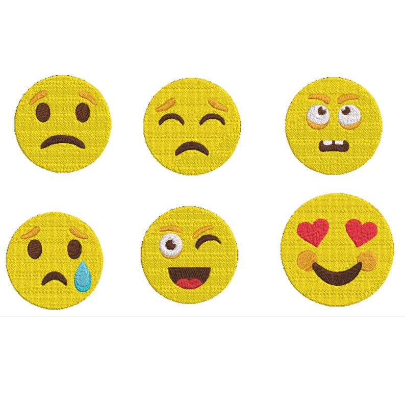 Emoji Embroidery Design Embroidery Files Emoji Smileys Emoji Faces ...