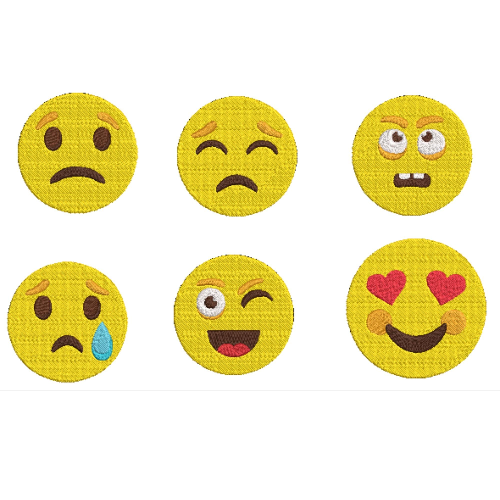 Emoji Embroidery Design Embroidery Files Emoji Smileys Emoji Faces Embroidery Machine Emoticon ...