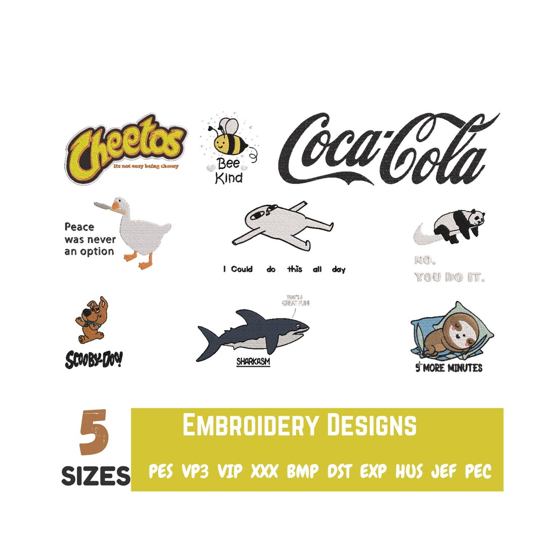 Cartoon Embroidery Design Bundle Cartoons Designs Embroidery Embroidery ...