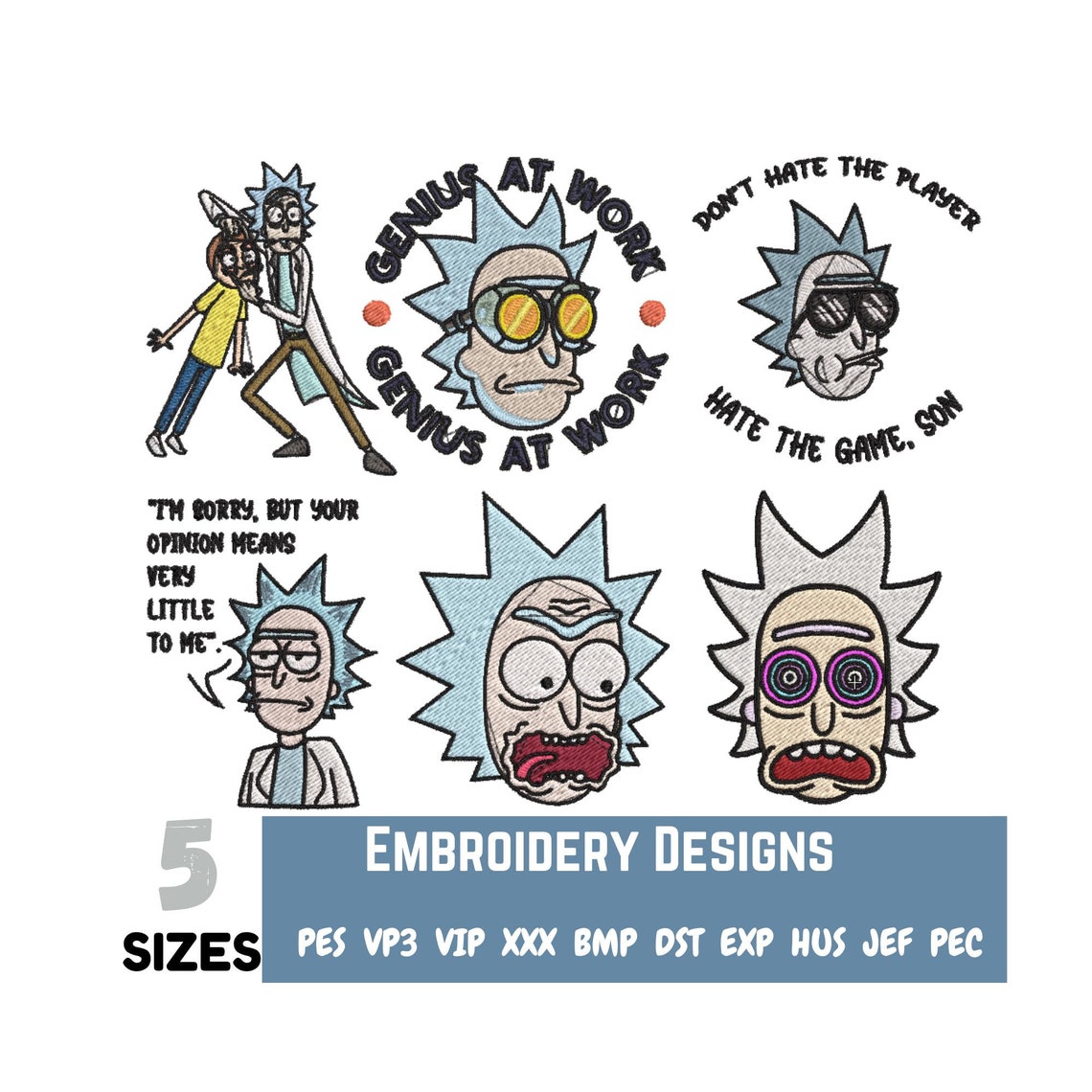 Rick and Morty Embroidery Design Embroidery File Embroidery Pattern ...