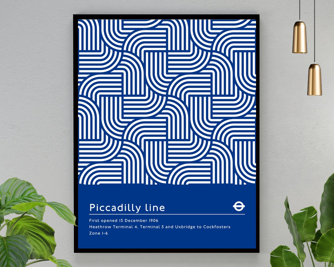 Piccadilly Line Print Tube Map London Tube Minimal Poster Print ...