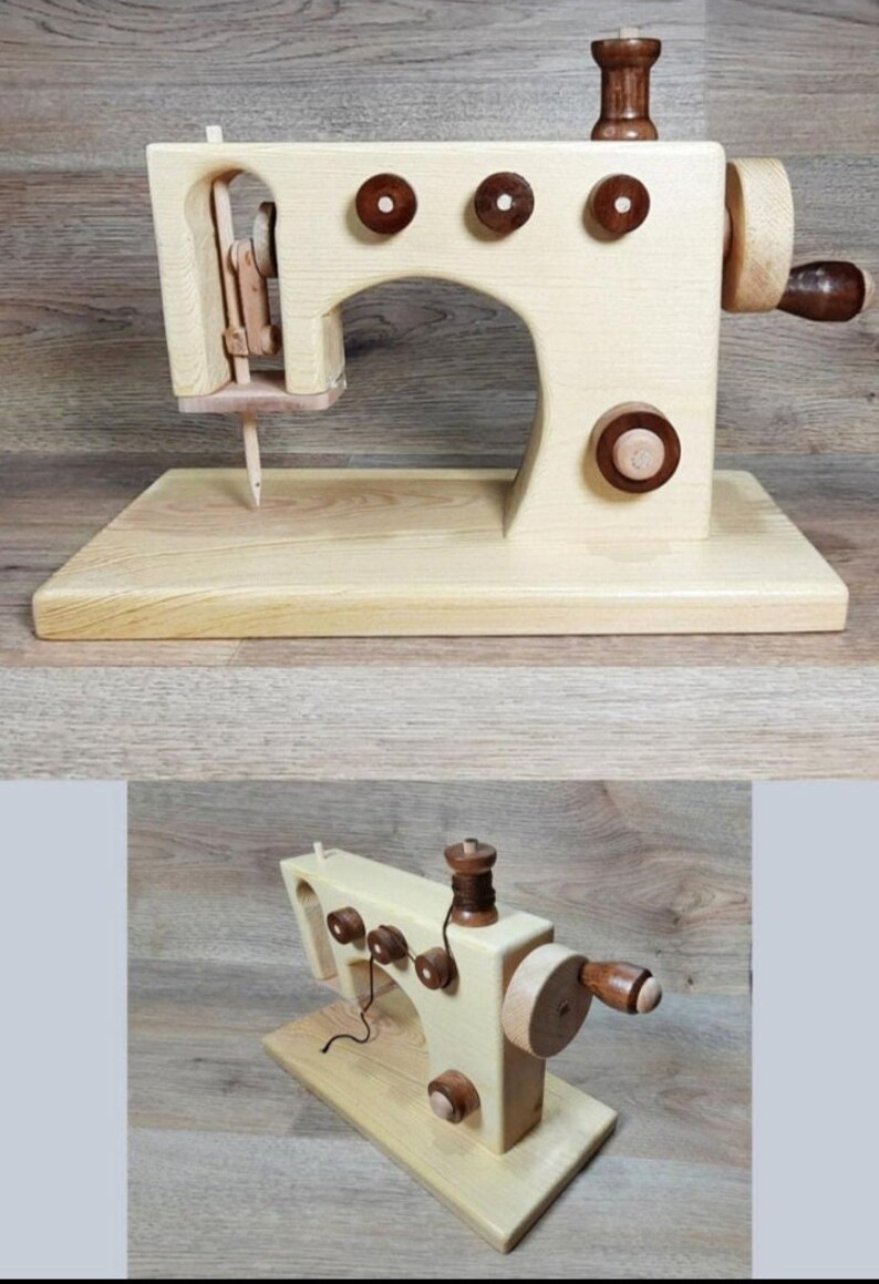 Wooden Toy Wood Sewing Machine Educational Toy Natural Learning - Etsy