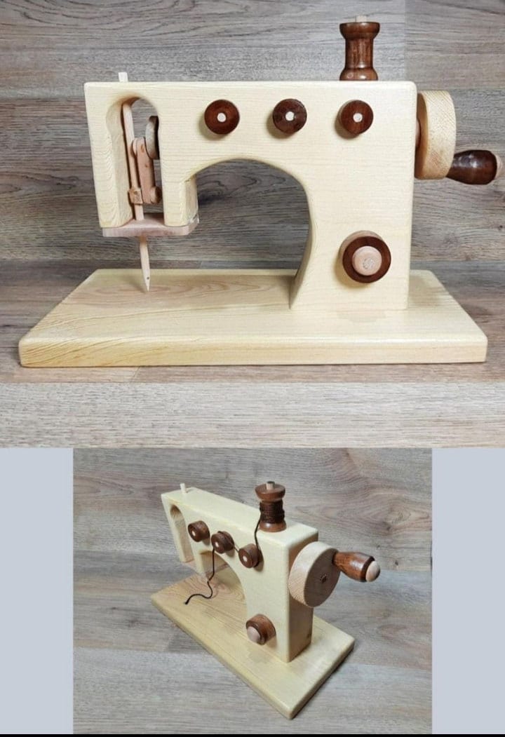 Wooden Toy Wood Sewing Machine Educational Toy Natural Learning - Etsy