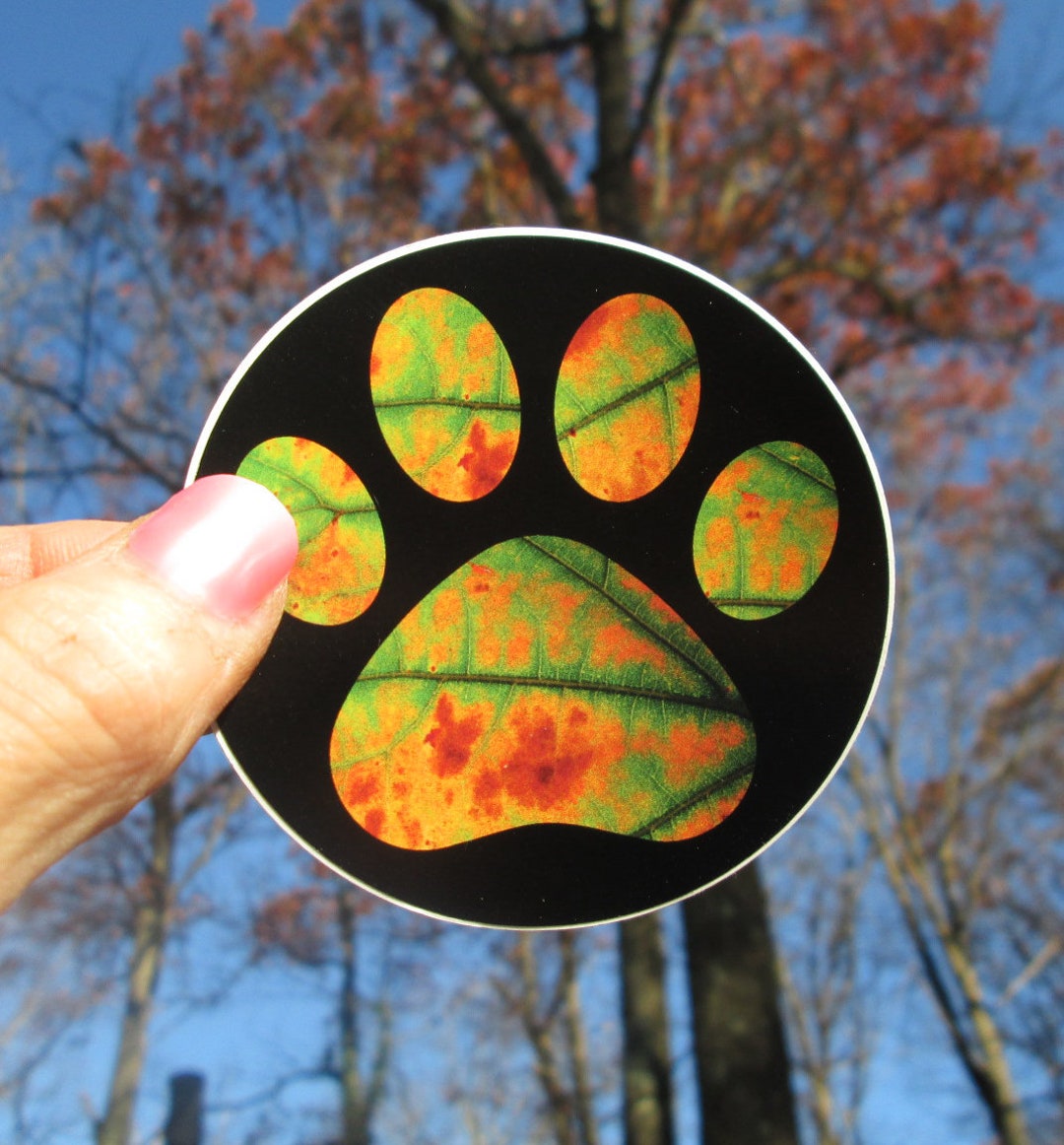 Leaf Paw Sticker 3 Inch Vinyl Waterproof Bottle Sticker Fall Leaf ...