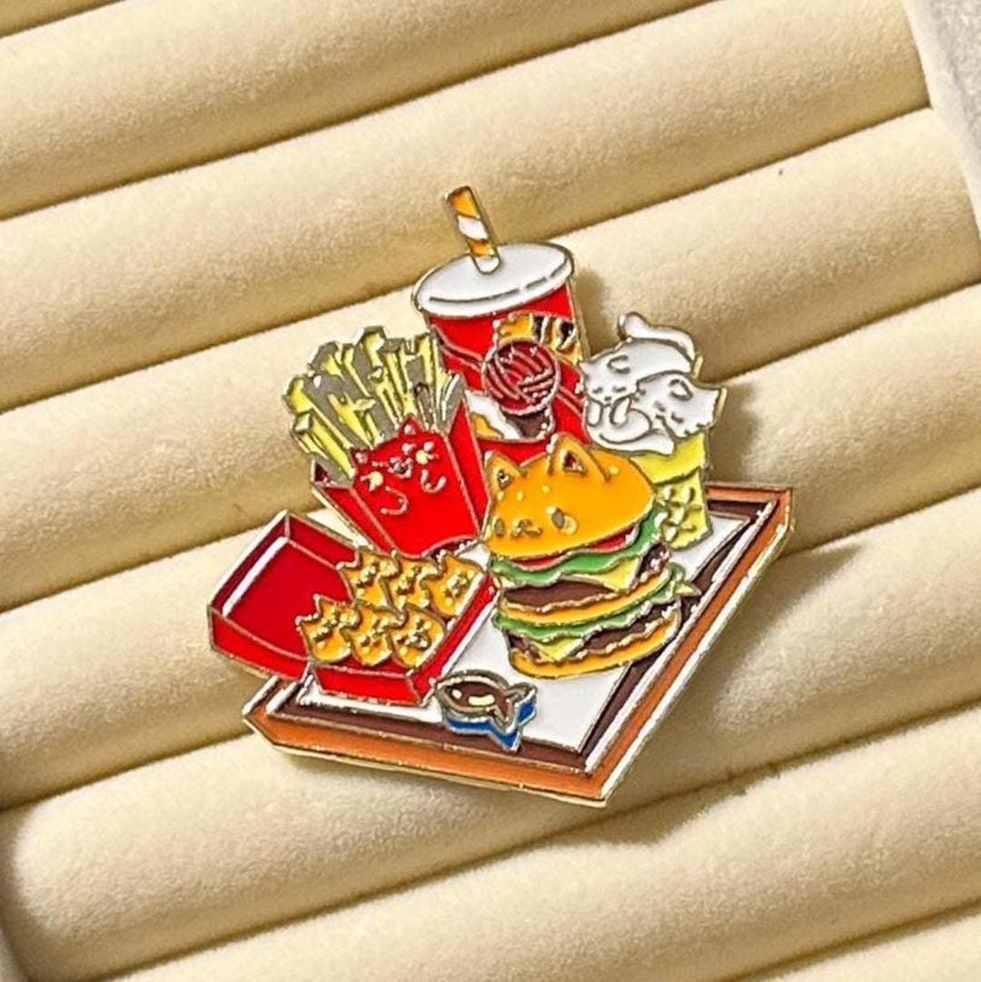 Kawaii Burger Fries Nuggets Pin – Deliciously Cute Food Pins, Fast Food ...