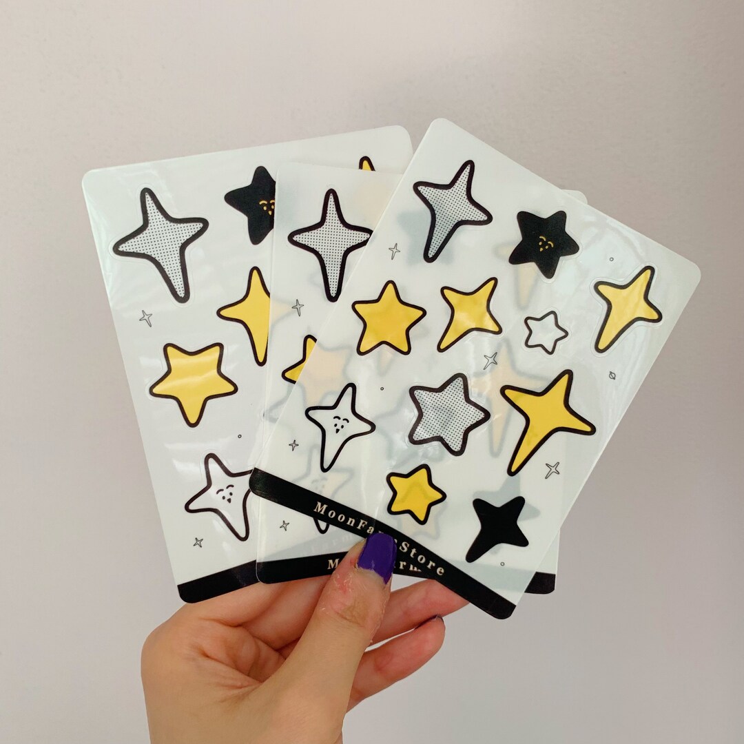 Stars Sticker Sheet Vinyl Sticker transparent Laptop Planner Decor ...