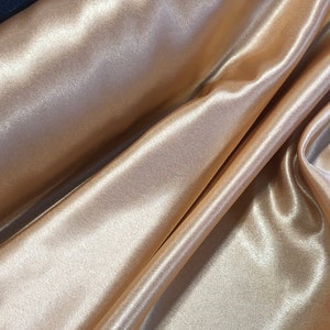 MEDIUM GOLD Crepe Back Satin 60" - Bridal Prom Dress Costume Curtain ...