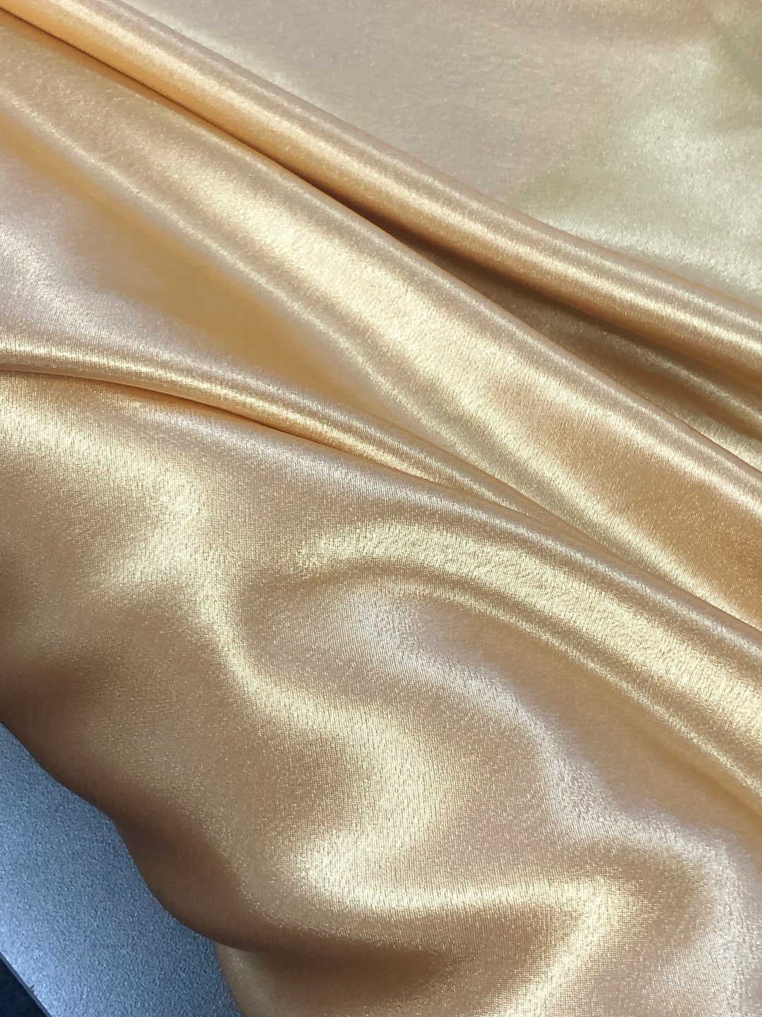 MEDIUM GOLD Crepe Back Satin 60" - Bridal Prom Dress Costume Curtain ...