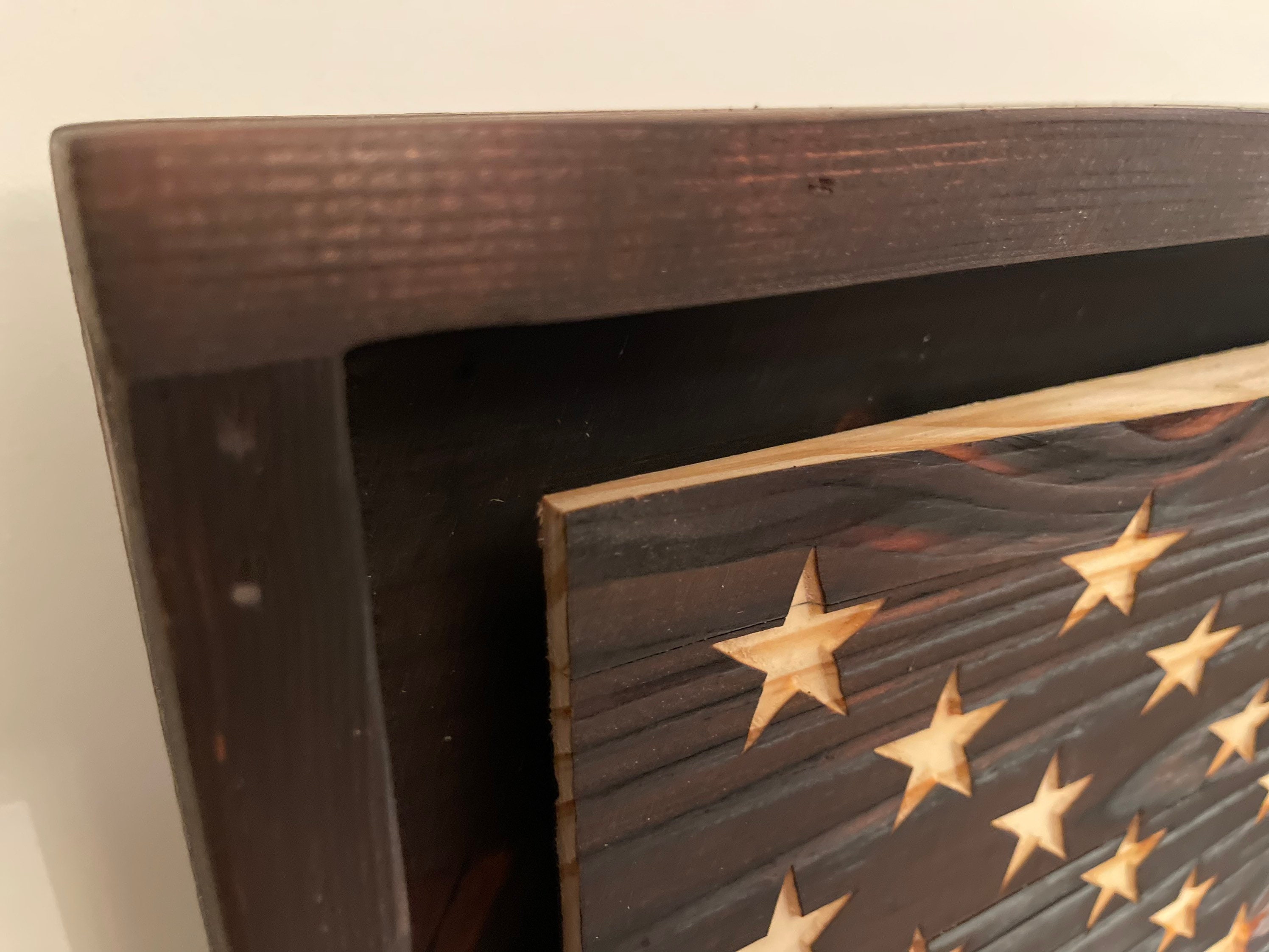Framed Wooden US Flag Waving 3D Rustic Burned Flag 20x38 - Etsy