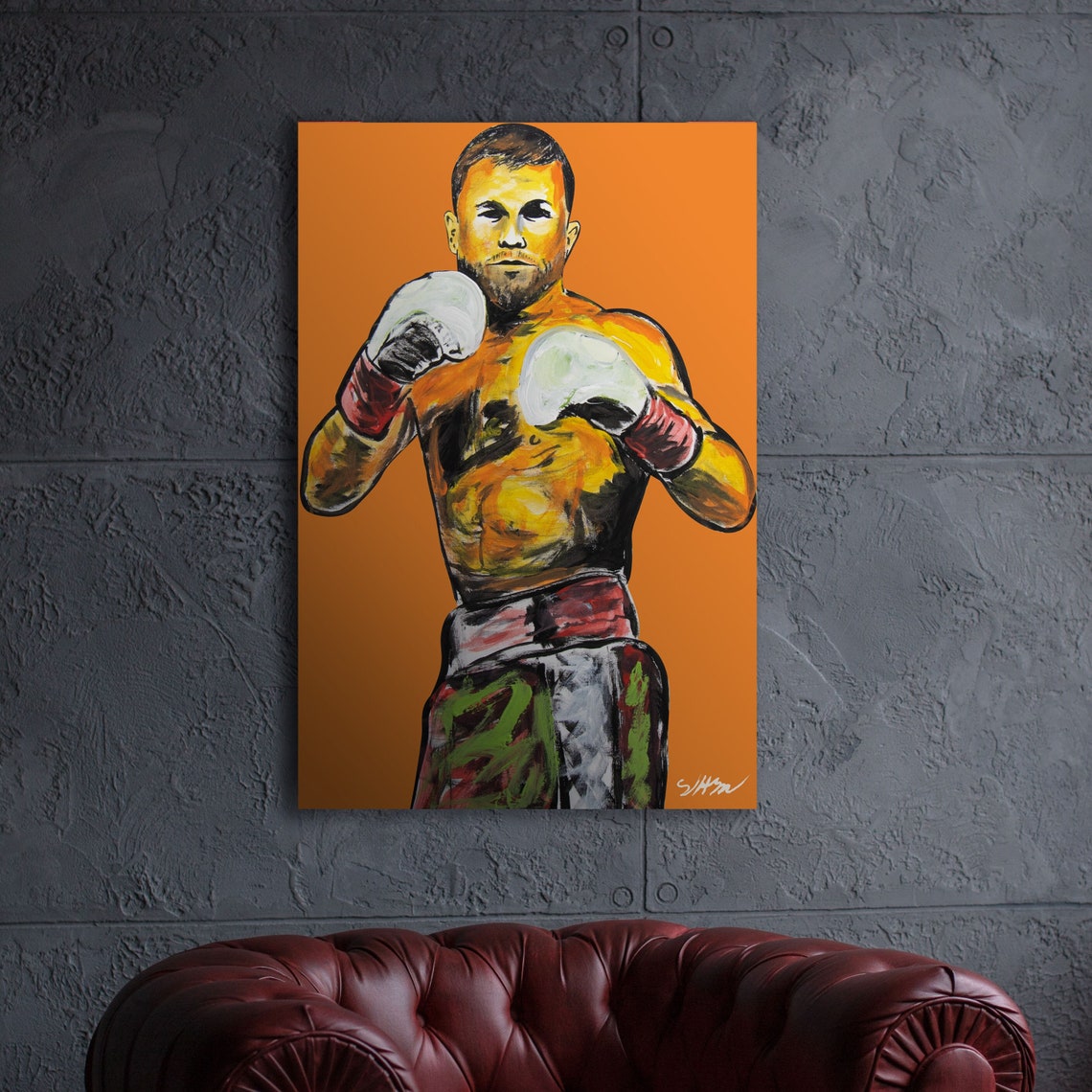 Canelo Álvarez, Canvas Wall Art Print, Home Decor, Mexican Art, Mexican ...