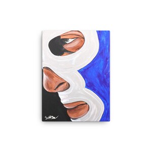 Blue Demon, Canvas Wall Art Print, Home Decor, Mexican Art, Mexican ...