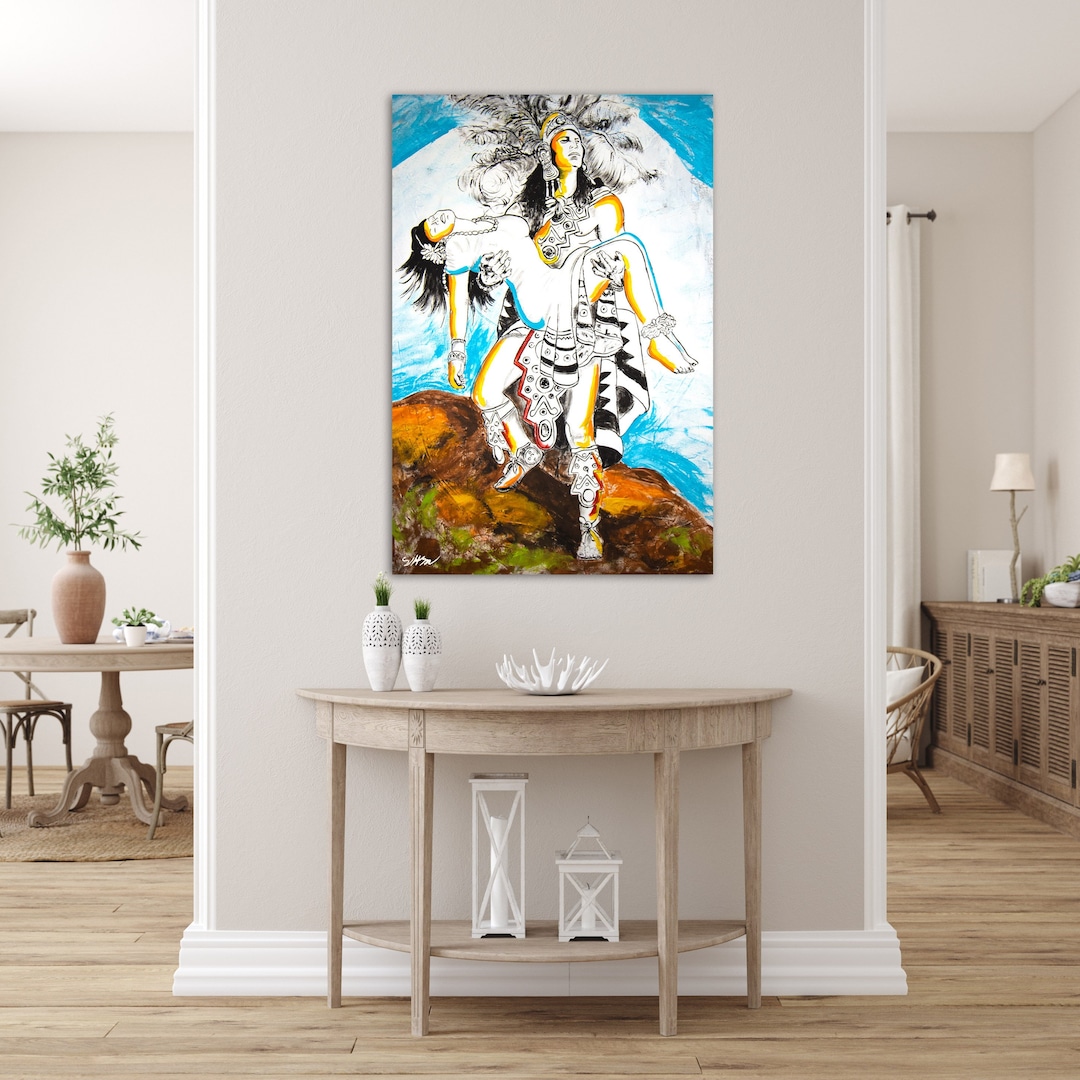 Grandeza Azteca, Canvas Wall Art Print, Home Decor, Mexican Art ...