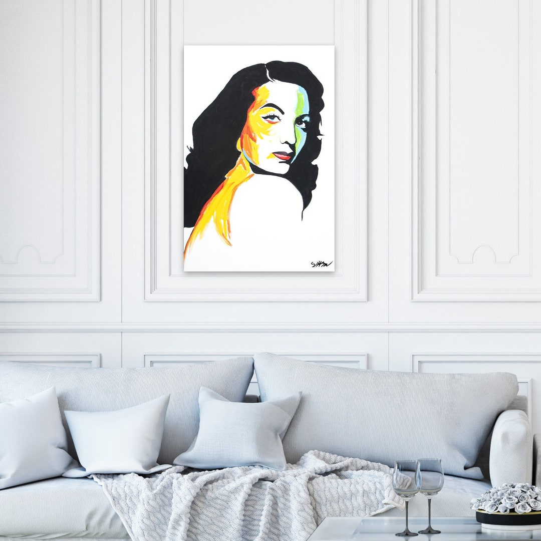 María Félix, Canvas Wall Art Print, Home Decor, Mexican Art, Mexican ...