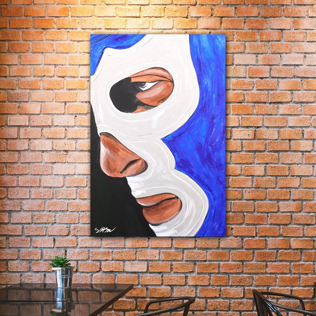 Blue Demon, Canvas Wall Art Print, Home Decor, Mexican Art, Mexican ...