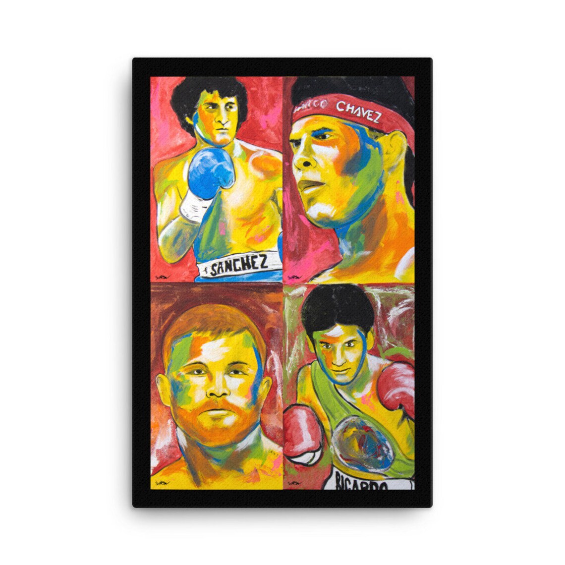 Mexican Boxing Warriors (24x36) Canvas Wall Art Print, Home Decor ...