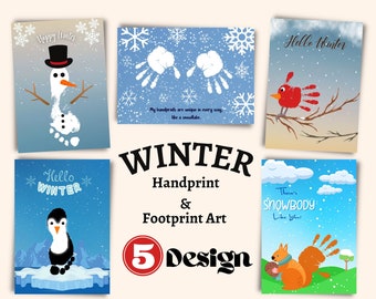 Winter Footprint Art - Etsy