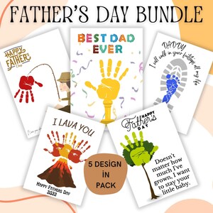 Father's Day Handprint Footprint Craft Bundle, Handprint Art Craft ...