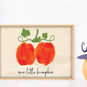 Baby Bumpkin Keepsake, Our Little Bumpkin Handprint Craft, Pumpkin Art ...