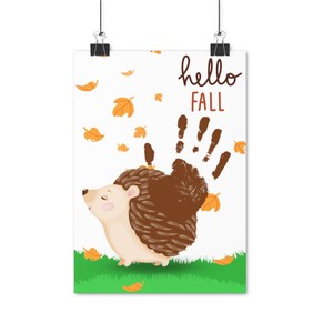 Hedgehog Handprint Craft for Fall, DIY Kids Handprint Keepsake ...