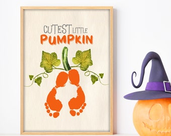 Baby Footprint Art Fall - Etsy