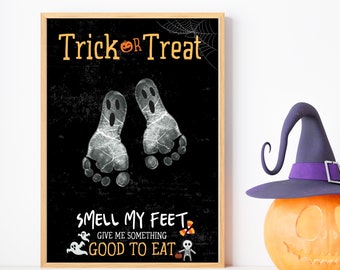 Trick or Treat Footprint Printable - Etsy