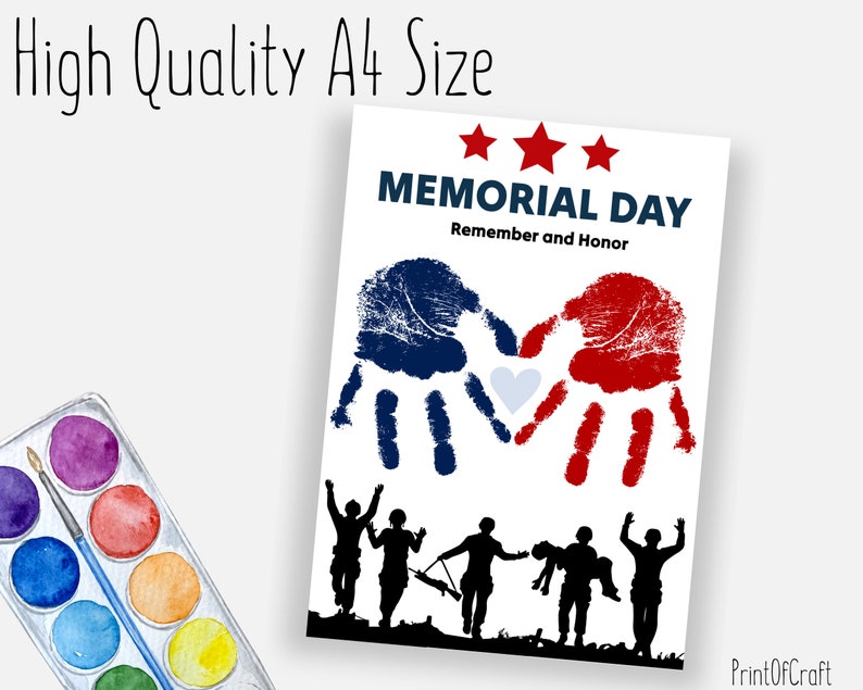 Memorial Day Handprint Art, Happy Memorial Day Handprint Craft ...