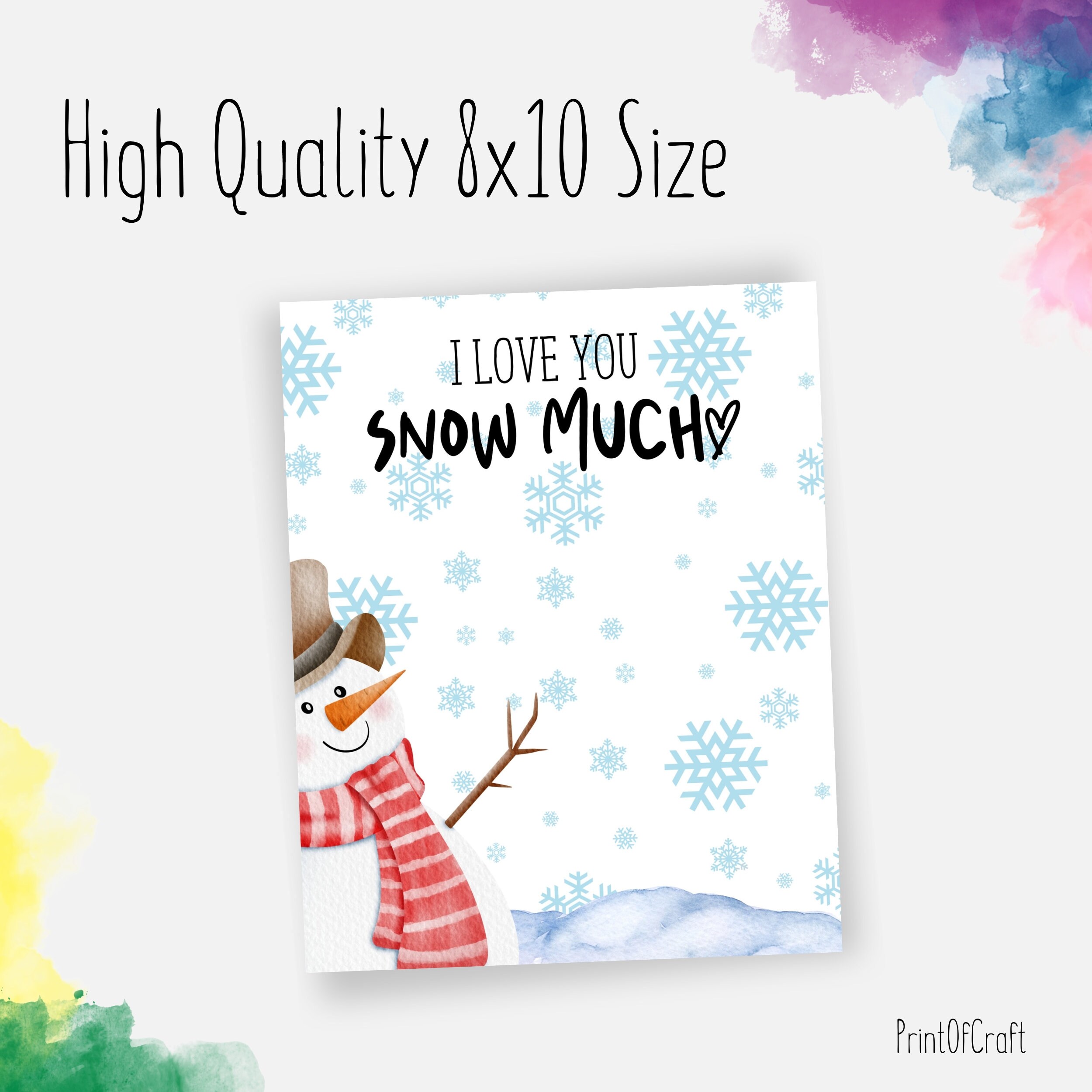 Christmas Handprint Art Craft, I Love You Snow Much, Printable ...