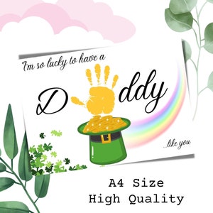 Daddy St Patrick's Handprint Art Craft, St Patrick's Handprint Gift ...