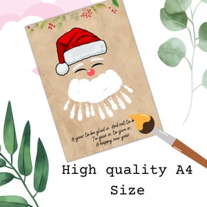 Christmas Handprint Craft, Christmas Santa Handprint Art, Christmas ...