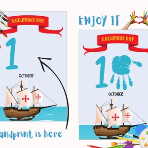 Columbus Day Handprint Hand Craft Art Activity, Preschool Handprint ...
