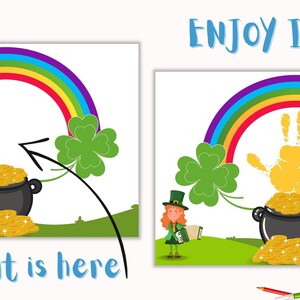 Rainbow Shamrock St Patrick's Handprint Art, St Patrick's Footprint ...