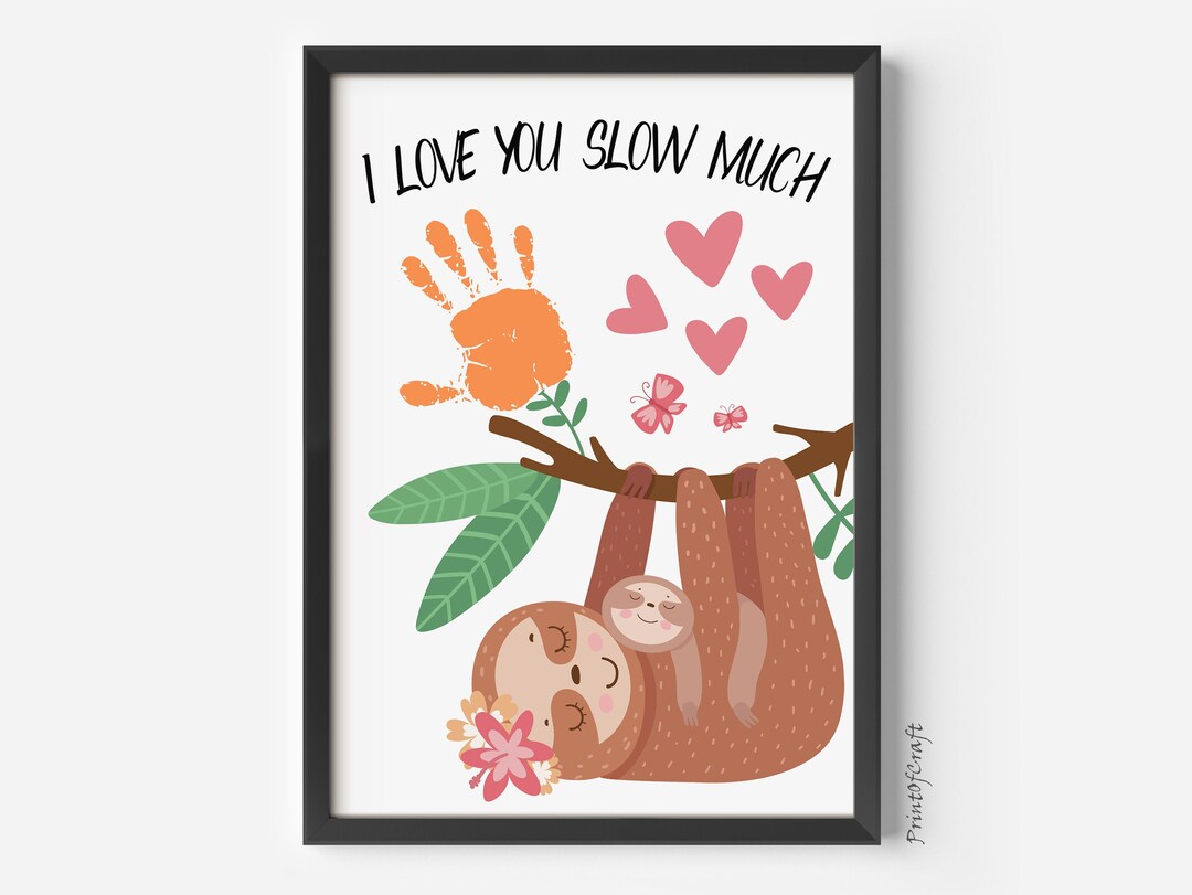 Valentines Day Footprint Handprint Craft, I Love You Art Craft ...