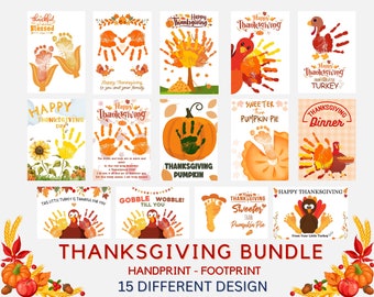 Thanksgiving Handprint Art Bundle, Handprint Craft, Printable, Turkey ...