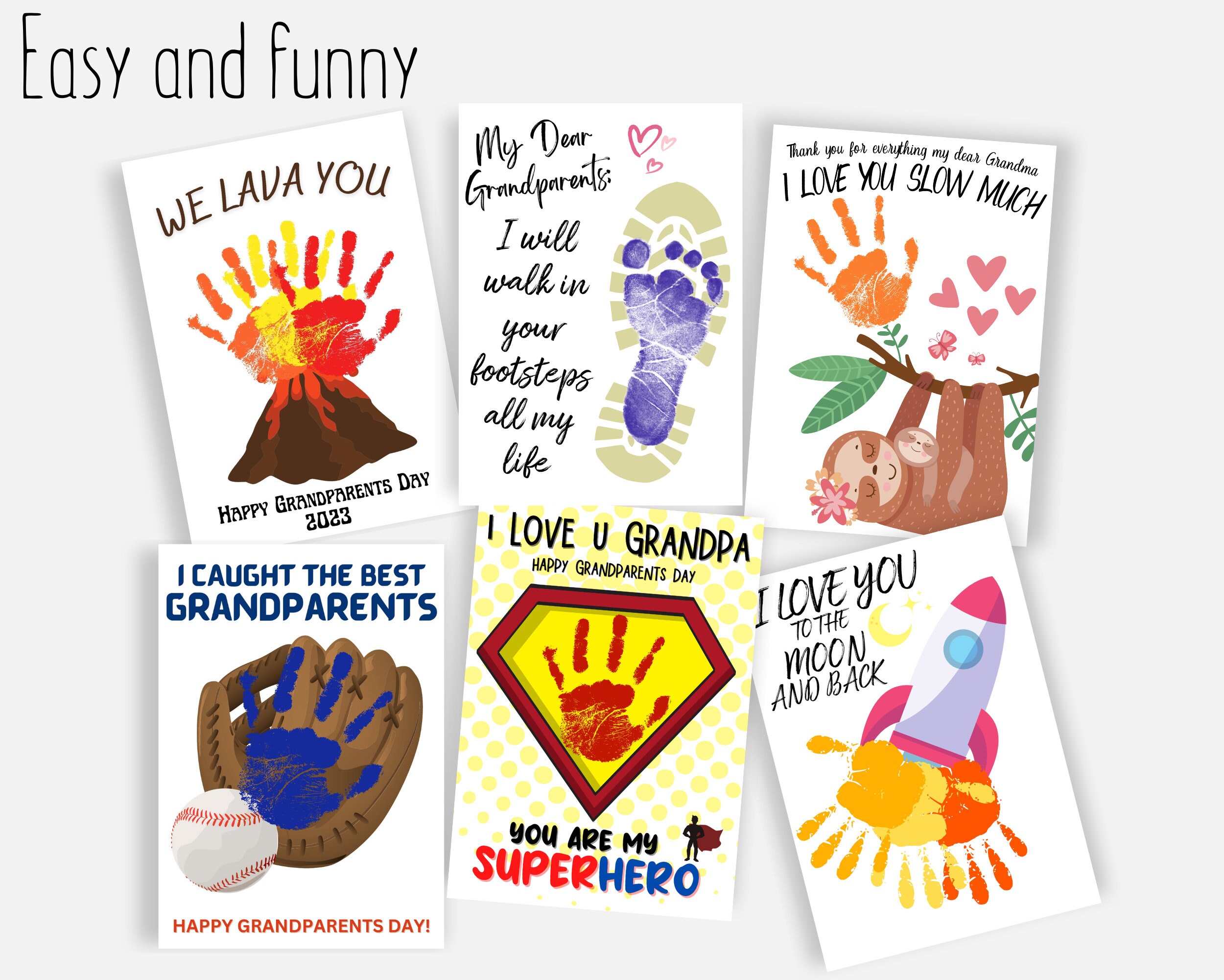 Grandparents Day Bundle Art Craft, Grandparents Day Handprint Footprint ...