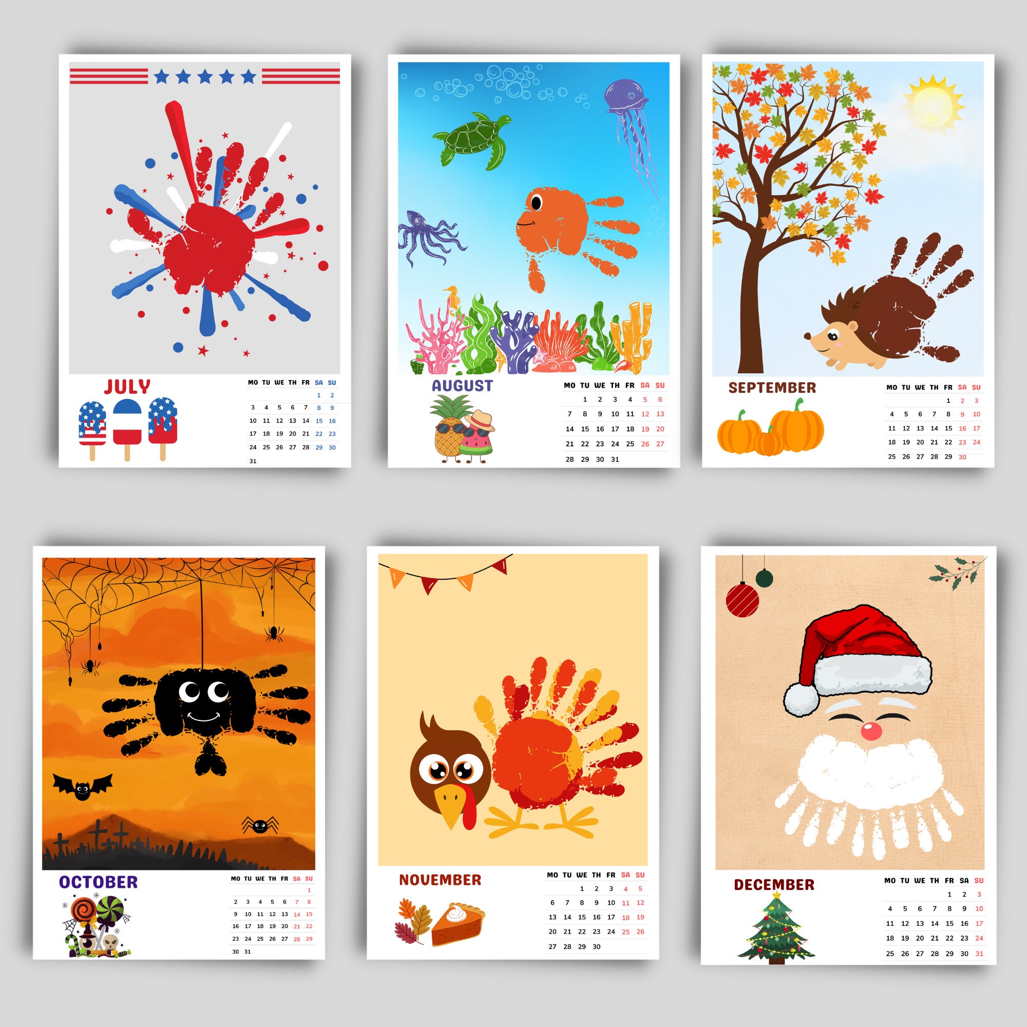 2023 2024 Handprint Calendar Footprint Handprint Art Craft Etsy