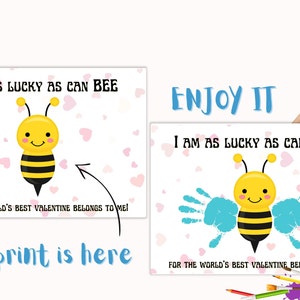 Bee Valentines Day Footprint Craft, Bee My Valentines Handprint Art ...