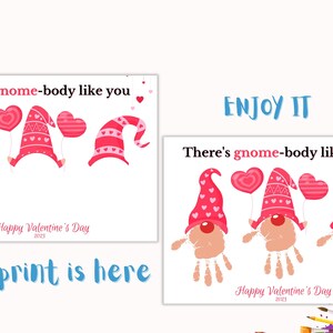 Valentines Day Footprint Handprint Craft, Gnome Art Craft, Preschool ...