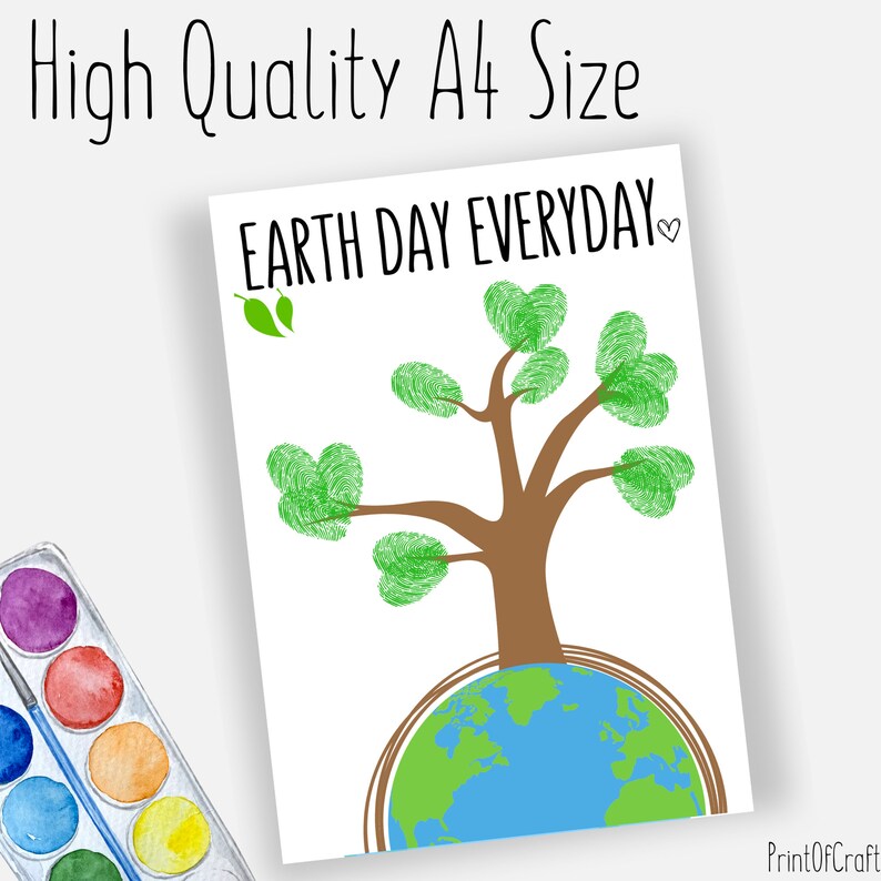 Earth Day Handprint Craft Bundle Happy Earth Day Footprint - Etsy